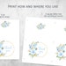 Blue Flower Thank You Card Printable Thank You Note Card - Etsy