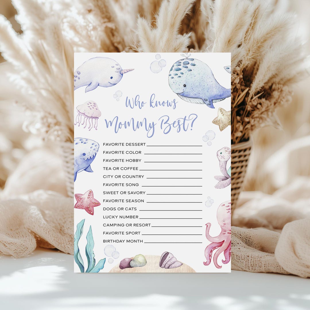 Nautical Baby Shower Game: Under the Sea Theme (printable) - Etsy
