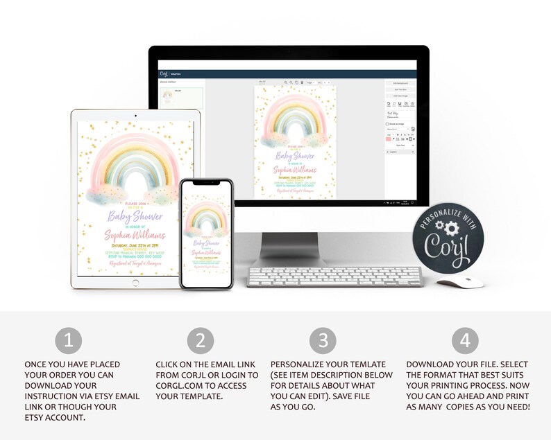 Rainbow Alphabet Banner Template: Editable Pastel Party Decor (digital ...