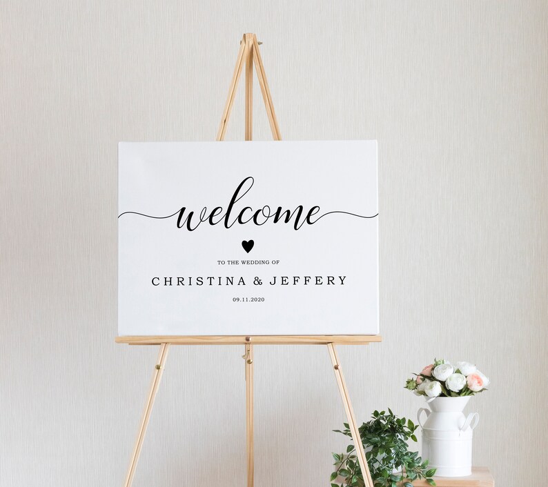 Wedding Welcome Sign EDITABLE Printable Script Welcome | Etsy
