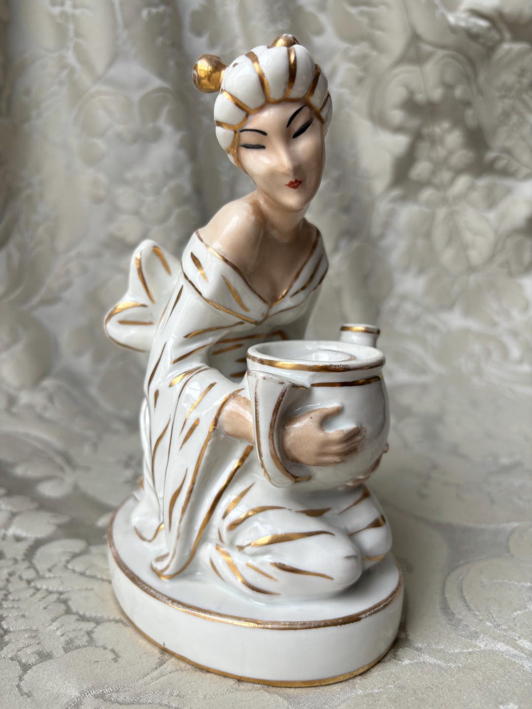 Exceptionnal French Limoges Art Deco Porcelain Pierrot Inkwell /1920 ...
