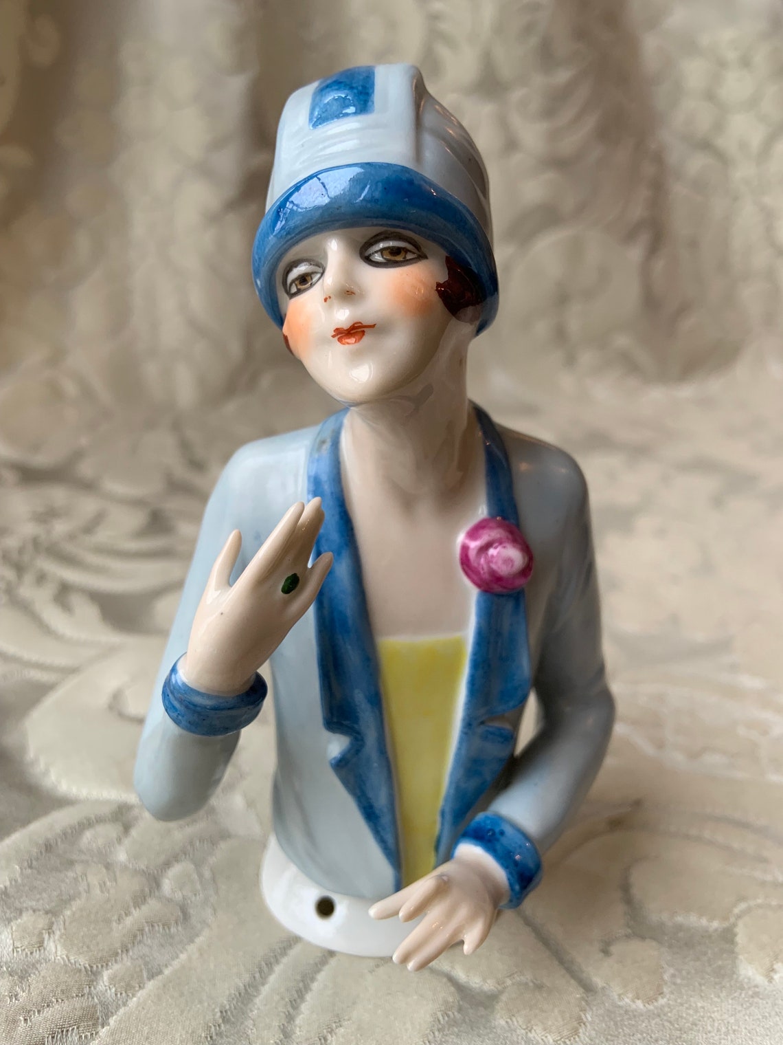 Exceptionnal , Large and Rare Art Deco Flapper Half Doll/demi-figurine ...
