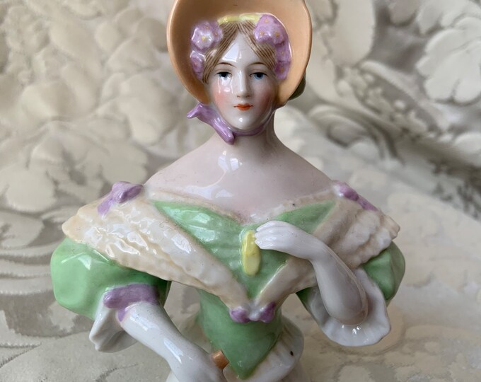 Exceptional Large Antique A.w.kister Half-doll/ Demi-figurine Ancienne/ Teepuppe/ Pincushion ...