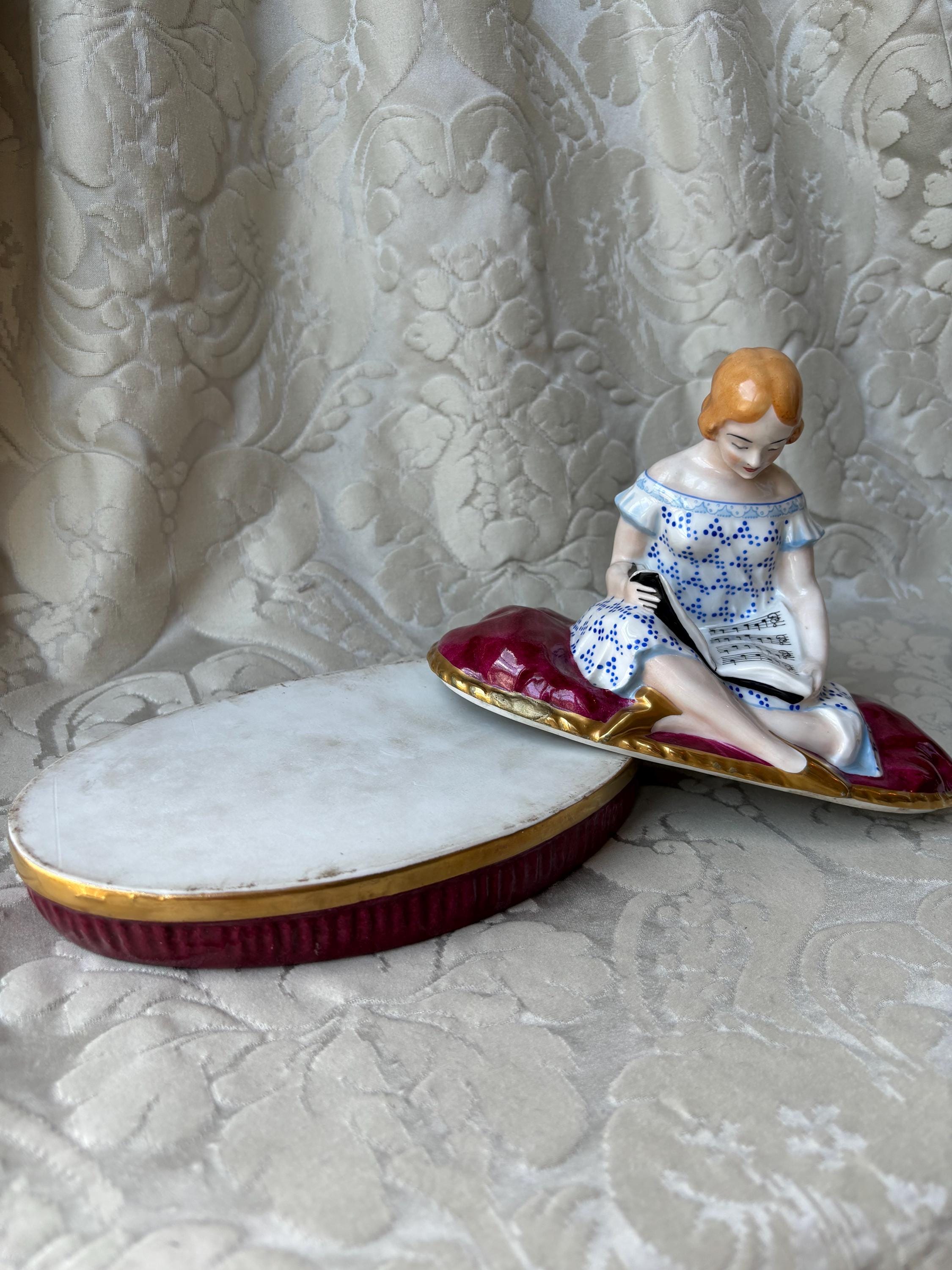 Exceptionnal French Limoges Art Deco Porcelain Box/1920/ Powder Box ...