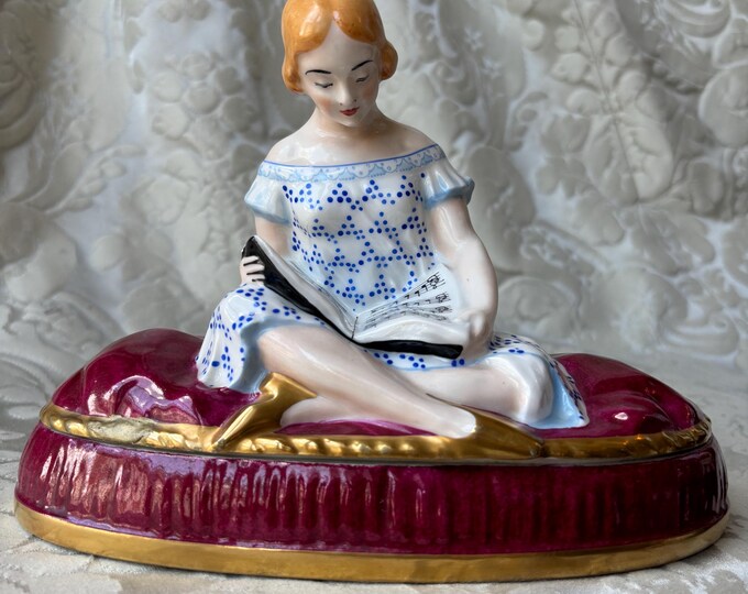 Exceptionnal French Limoges Art Deco Porcelain Box/1920/ Powder Box ...