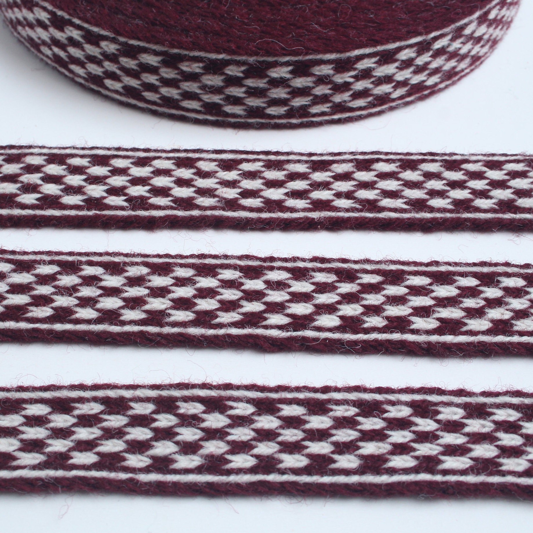 Tablet Woven Wool Trim. Viking Reenactment. Red and White. - Etsy