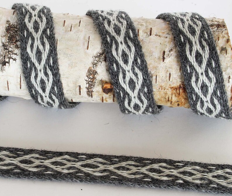 Tablet Woven Wool Trim. Viking Reenactment. Gray and White. - Etsy