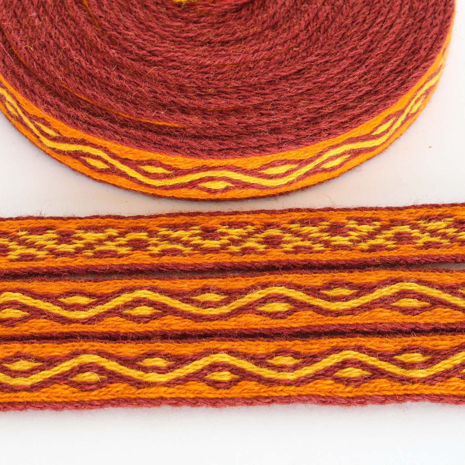 Tablet Woven Wool Trim. Viking Reenactment. Orange Yellow and - Etsy