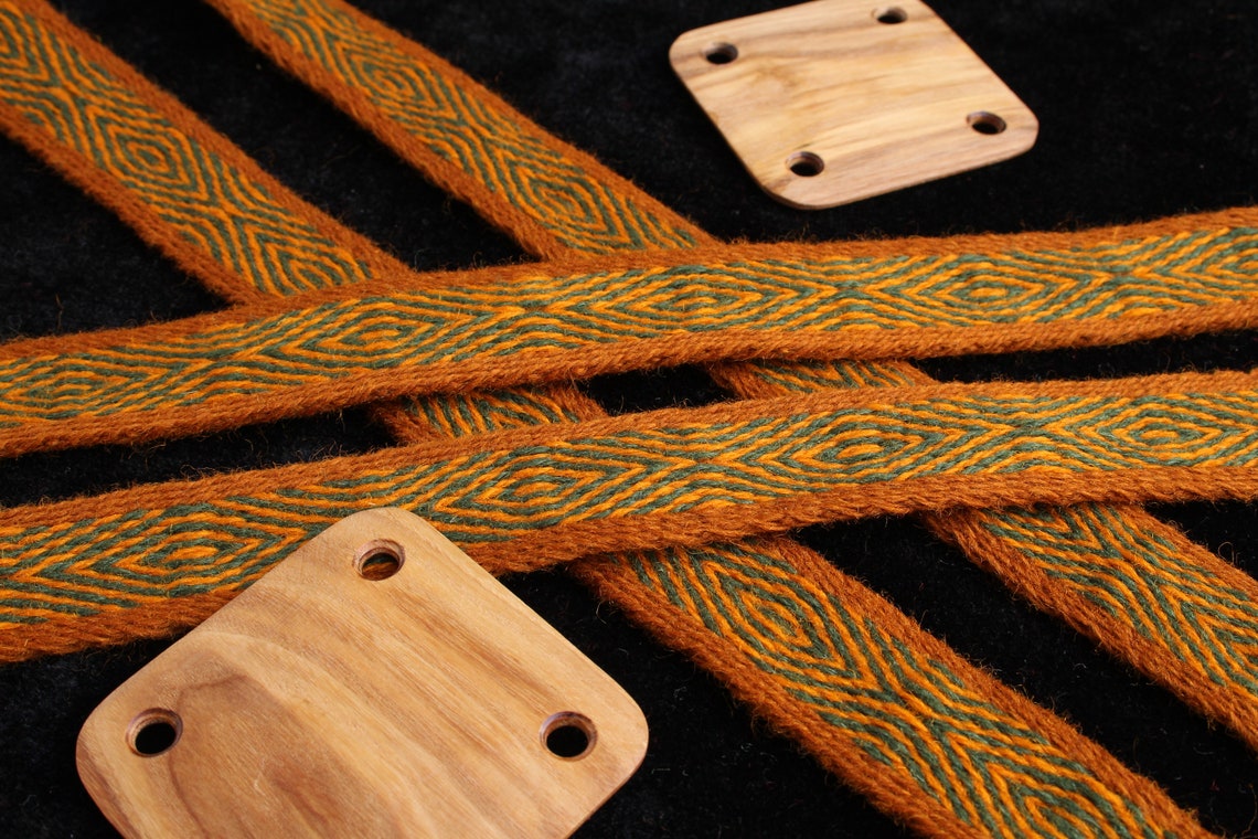 Tablet Woven Wool Trim. Viking Reenactment. Brown Green and - Etsy