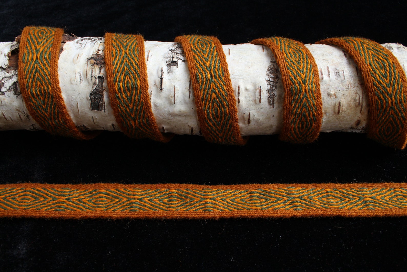 Tablet Woven Wool Trim. Viking Reenactment. Brown Green and - Etsy