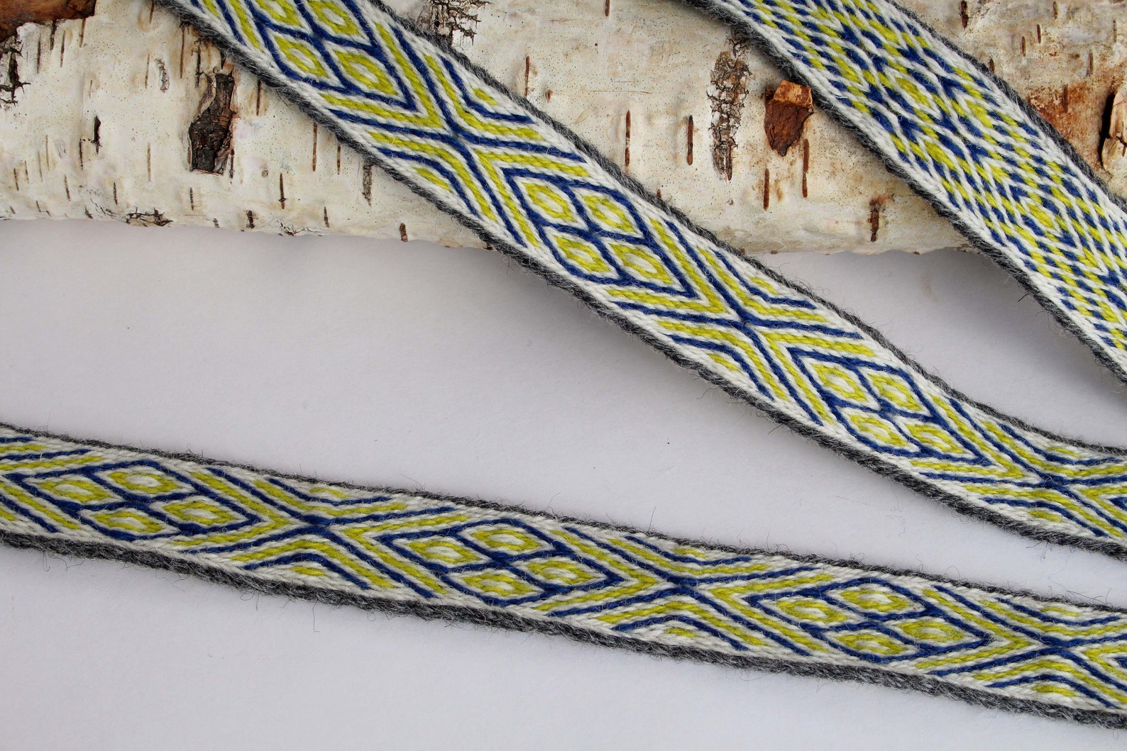 Tablet Woven Wool Trim. Viking Reenactment. White Blue Green - Etsy