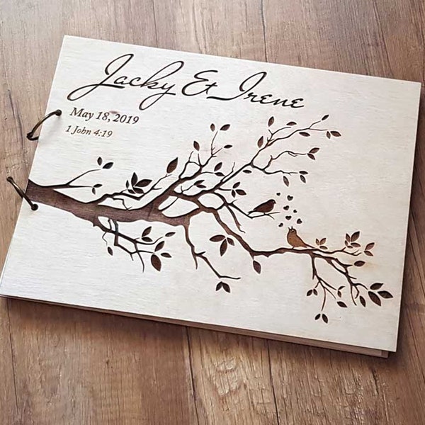 Wood Guest Book - Etsy