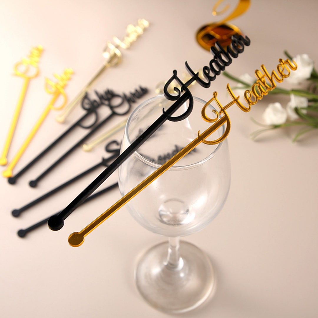 Customized Drink Stirrers for Wedding, Birthday Parties. Personalized ...