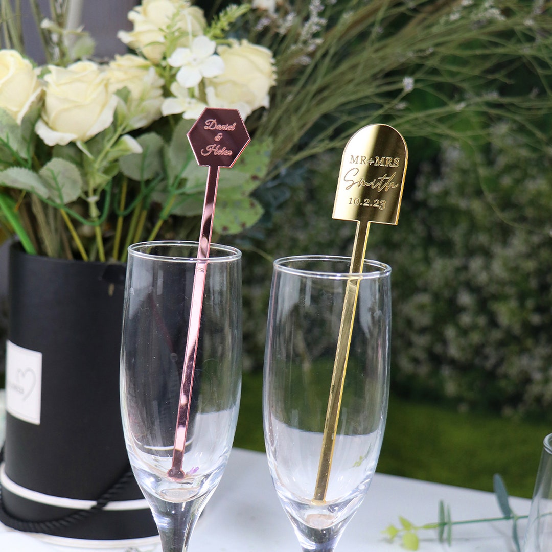Personalized Wedding Drink Stirrers: 50 Pcs, Custom Party Cocktail ...
