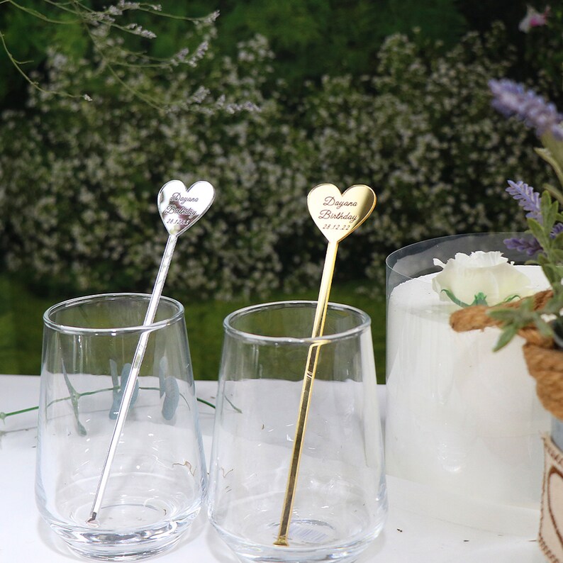 Personalized Wedding Drink Stirrers: 50 Pcs, Custom Party Cocktail ...