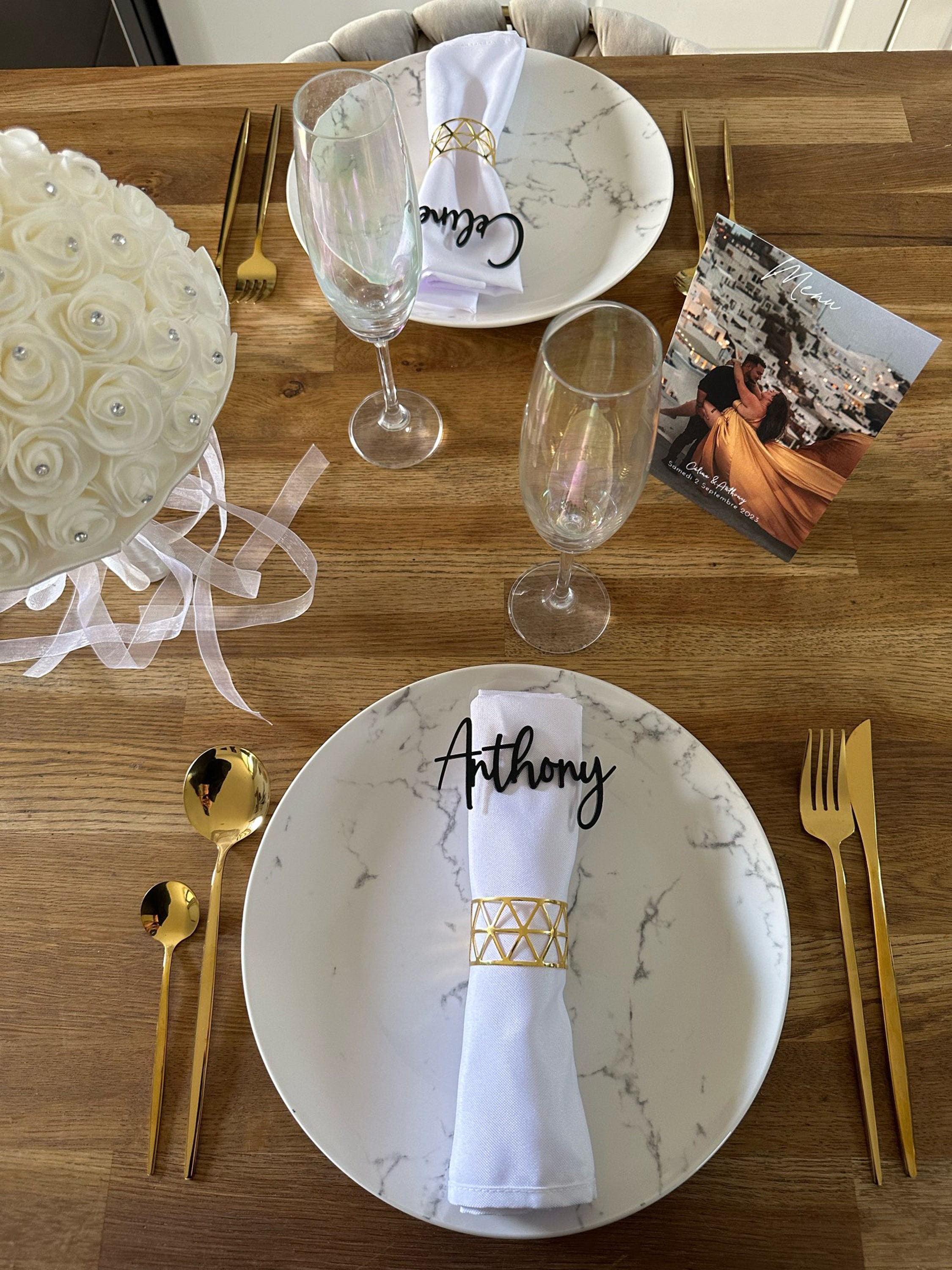 Personalized Acrylic Wedding Name Tags: Custom Table Place Setting - Etsy