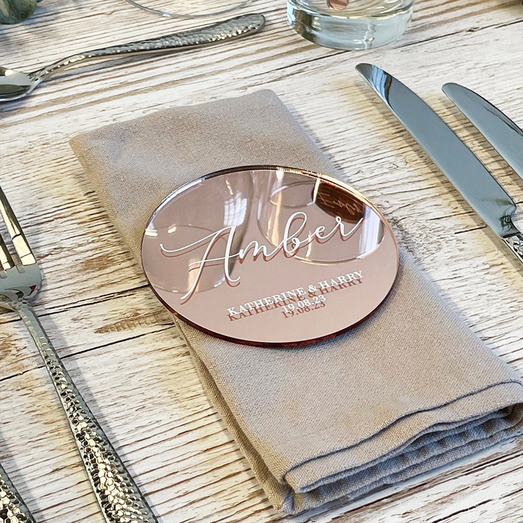 Personalized Acrylic Wedding Name Tags - Elegant Fall Wedding Decor ...