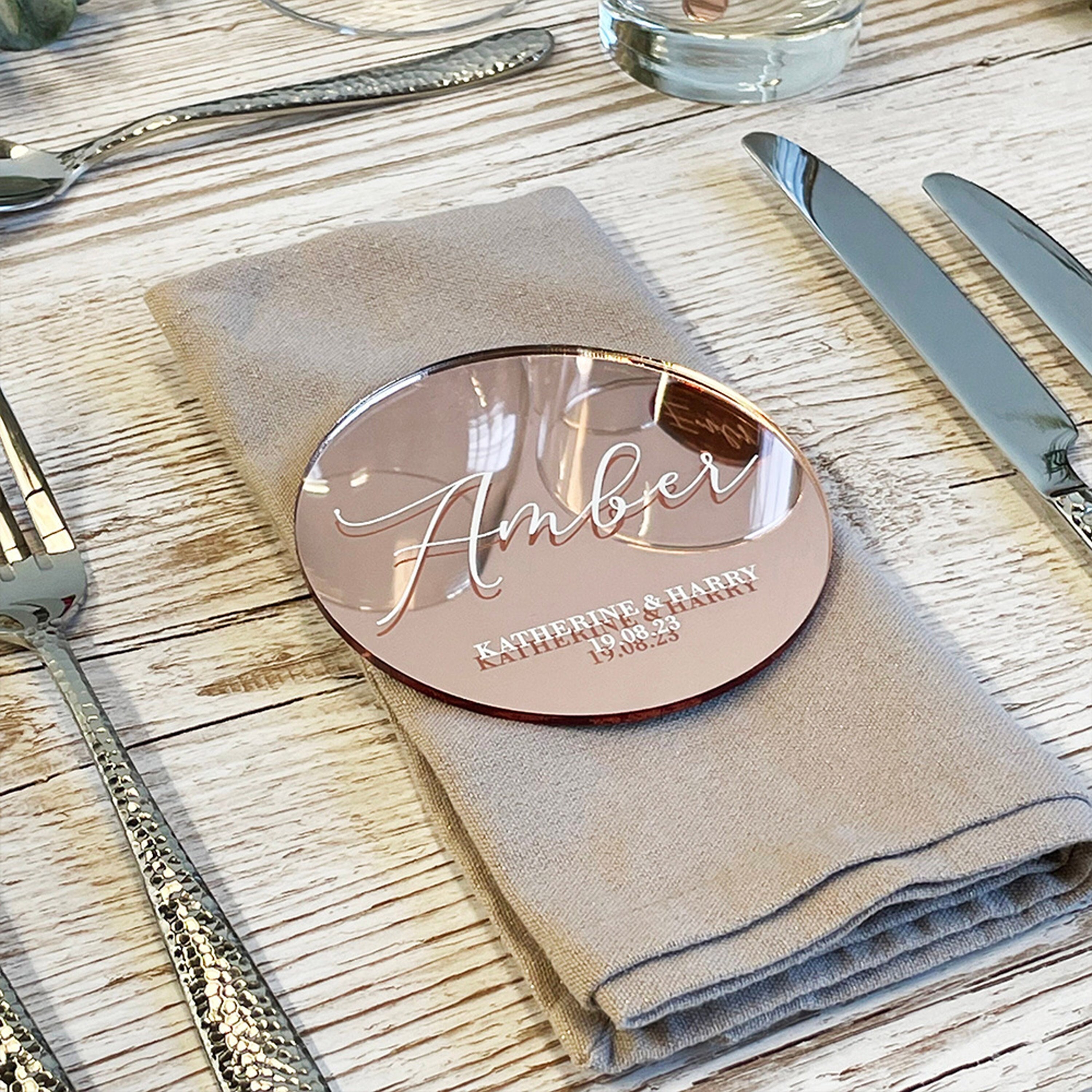 Personalized Acrylic Wedding Name Tags Elegant Fall Wedding Decor ...