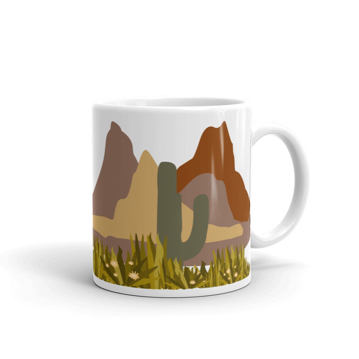 Sunset in Desert Ceramic Mug. Cute Scene Mugs. Handmade Coffee or Tea ...