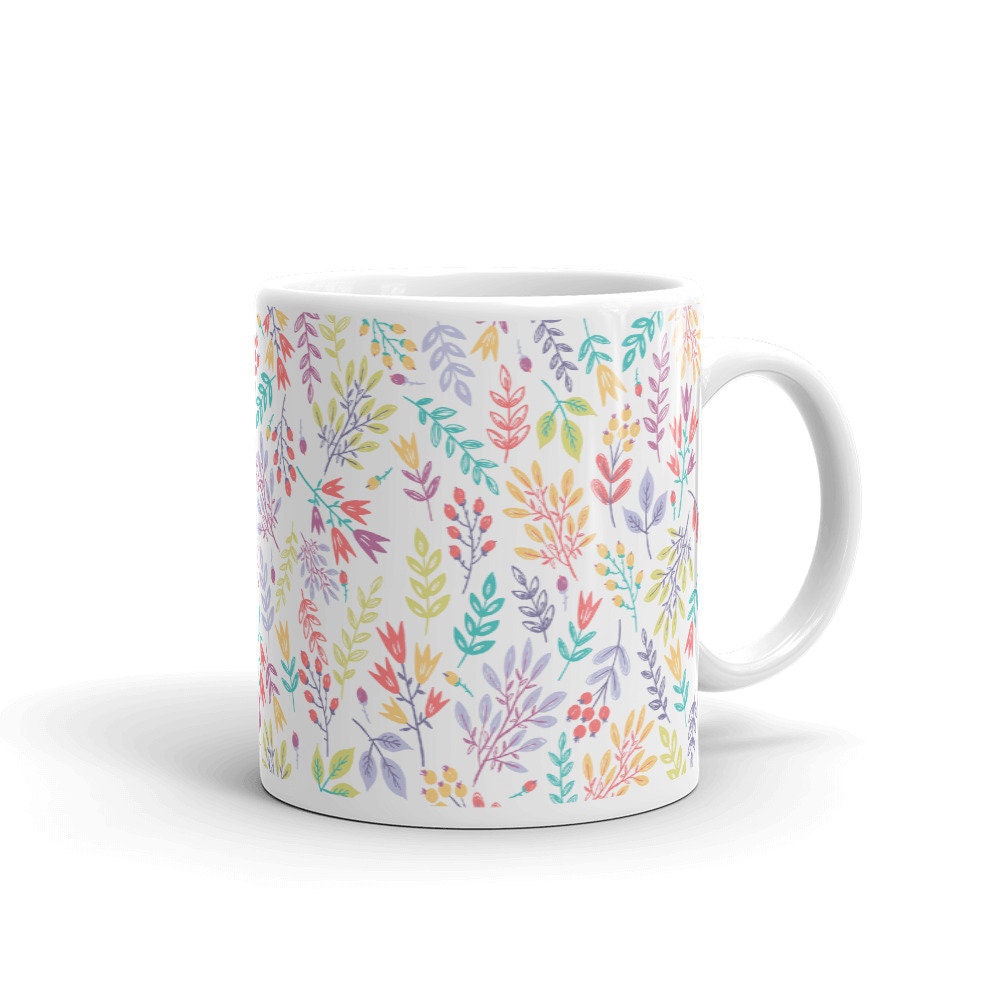 Flowers and Mugs . Ceramic Mug Handmade . Spring and Summer Floral ...