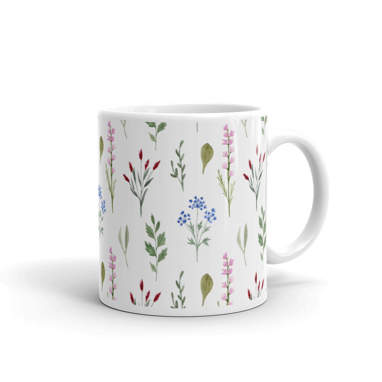 Mugs Spring Flowers. Water Color Flowers Design Coffee Mugs. Ceramic ...