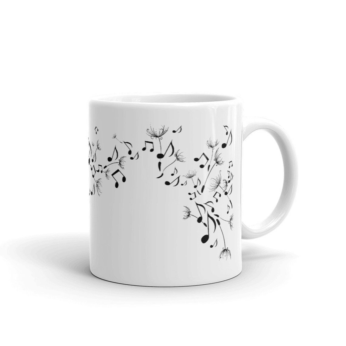 Musician Gift Mug Music Notes and Dandelion. Music Mugs . - Etsy