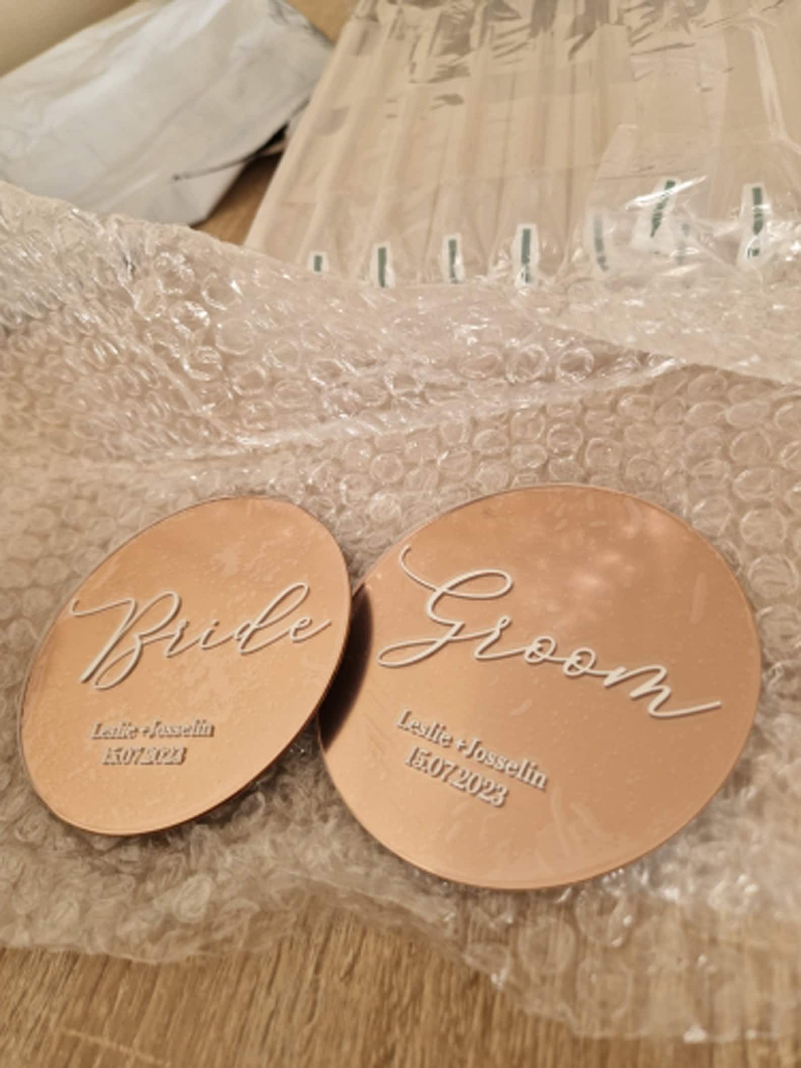 Personalized Acrylic Wedding Name Tags Elegant Fall Wedding Decor ...