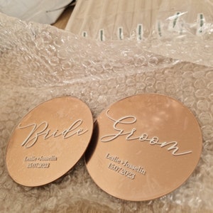 Personalized Acrylic Wedding Name Tags - Elegant Fall Wedding Decor ...