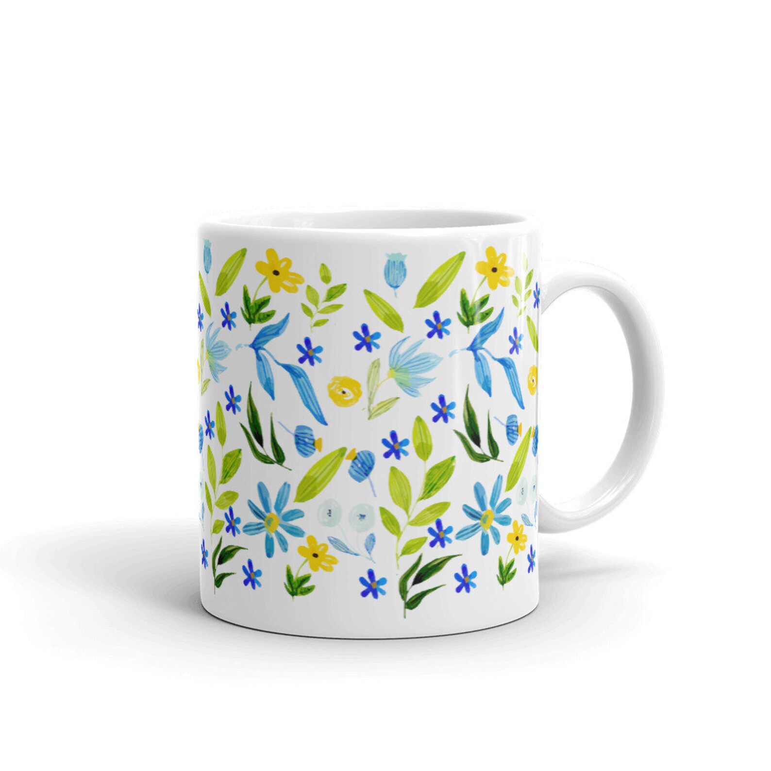 Handmade Mugs. Watercolor Spring Flowers Ceramic Mug. Gift - Etsy