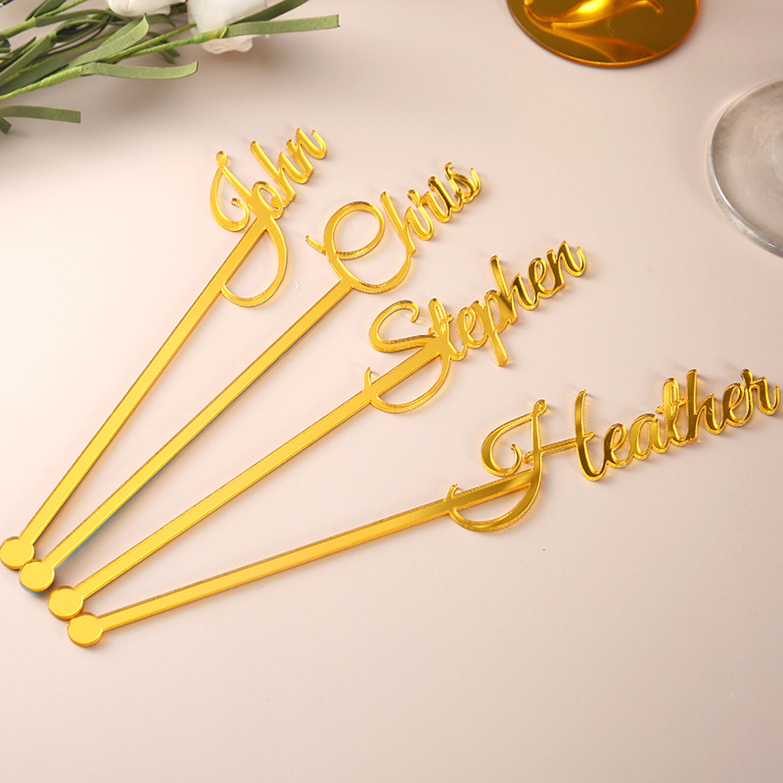 Customized Drink Stirrers for Wedding, Birthday Parties. Personalized ...