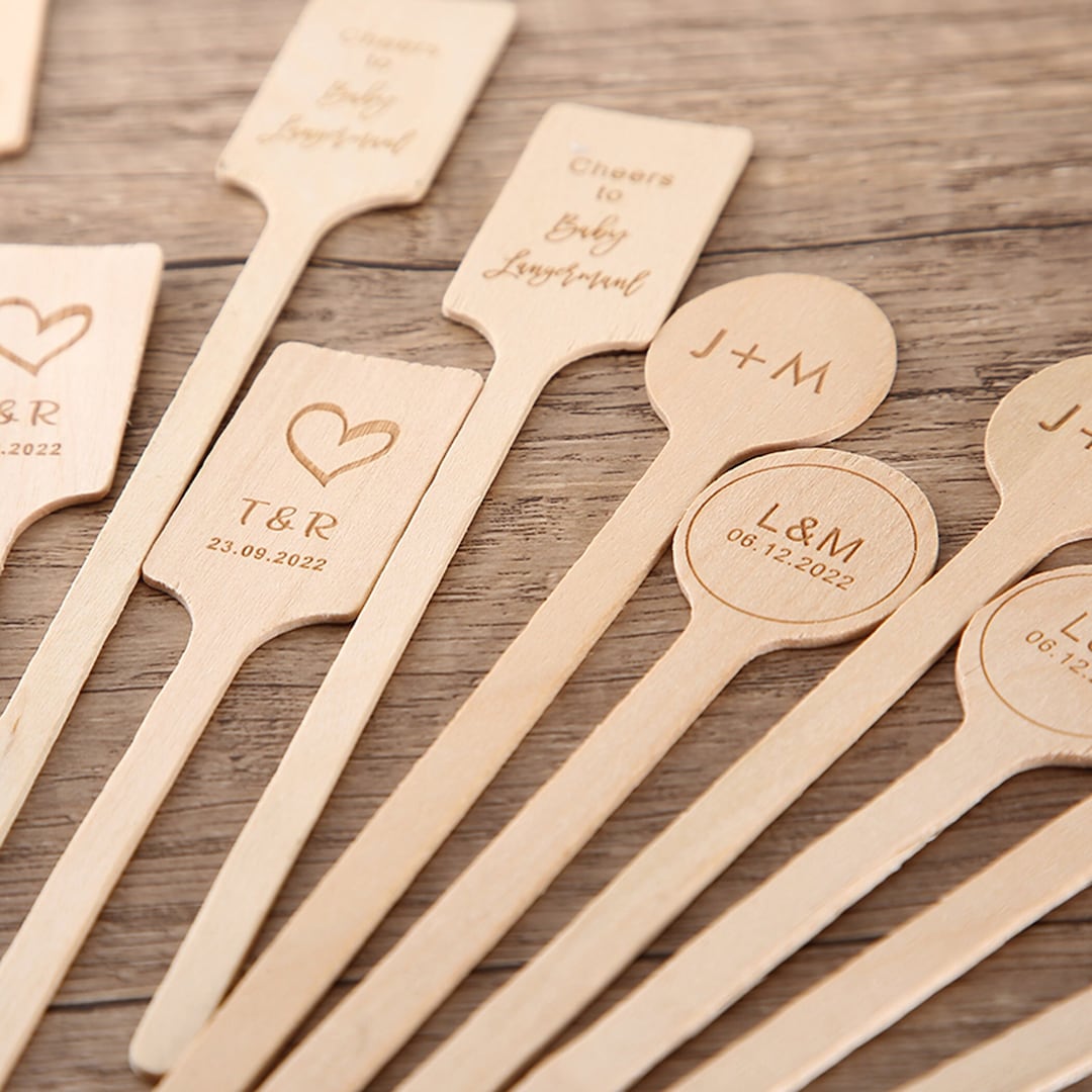100 Customized Wood Drink Stirrers for Wedding Parties - Etsy