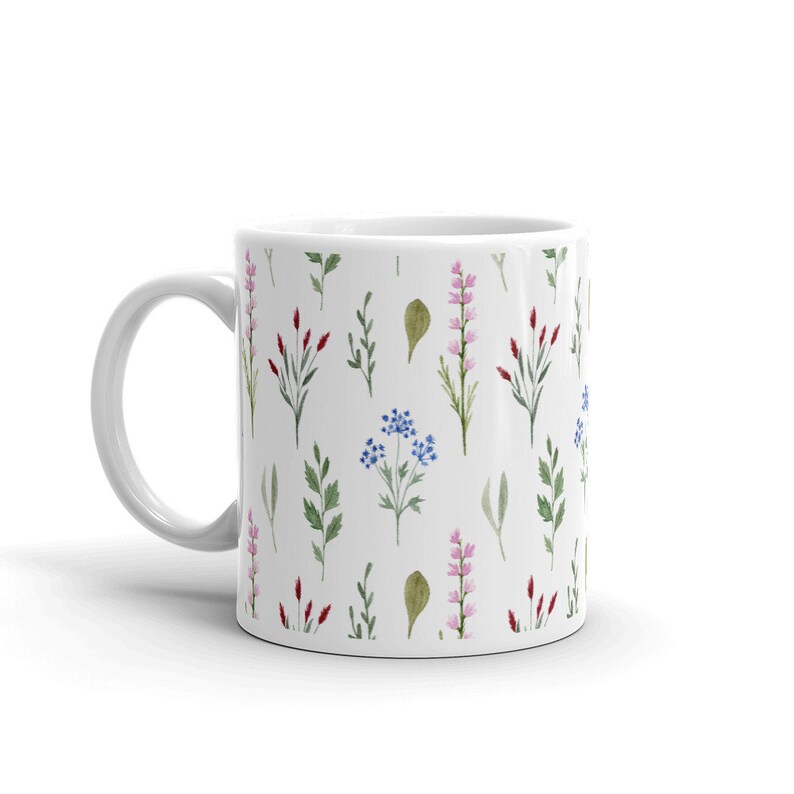 Mugs Spring Flowers. Water Color Flowers Design Coffee Mugs. Ceramic ...