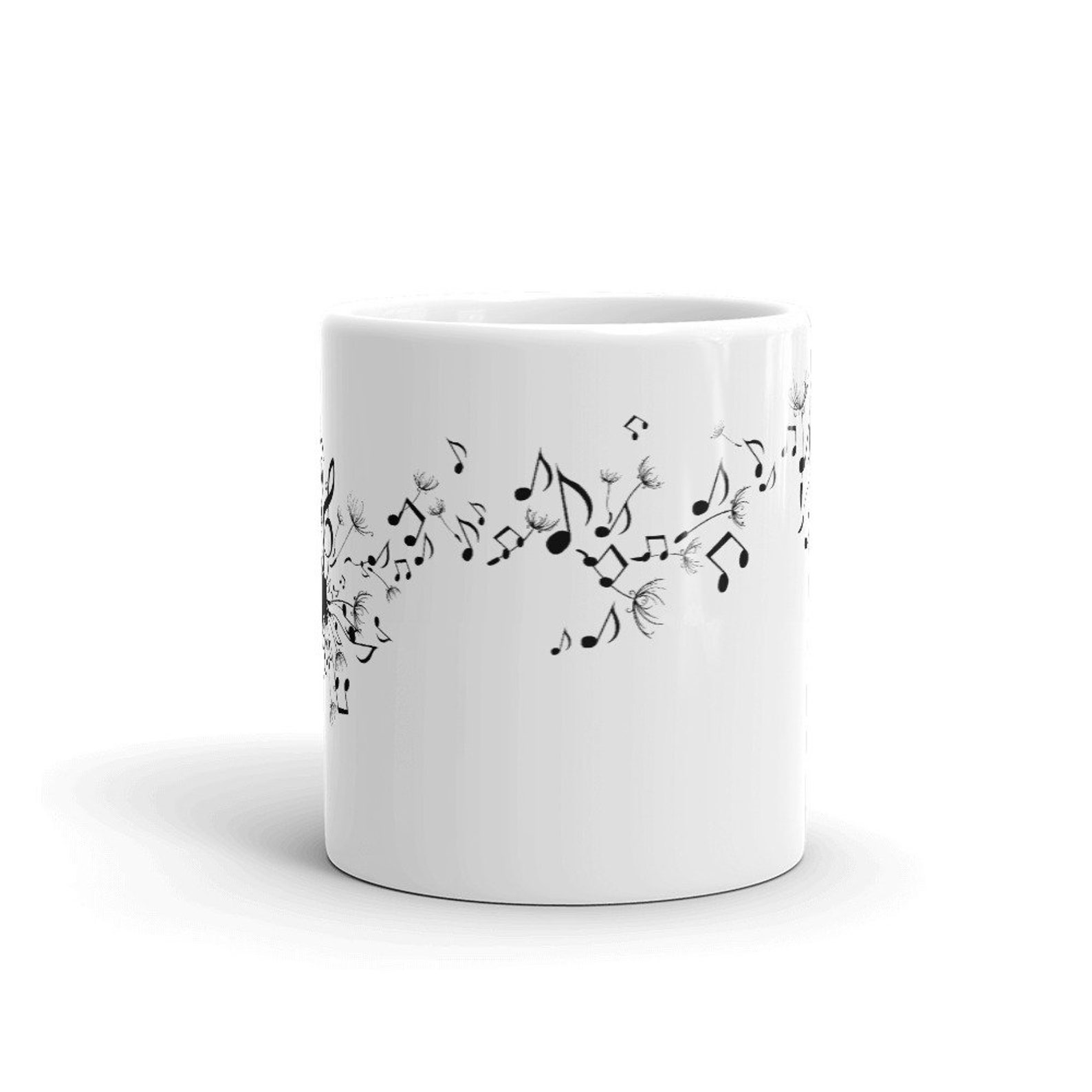 Musician Gift Mug Music Notes and Dandelion. Music Mugs . - Etsy