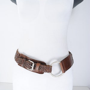 3841 Wide Brown Woven Tan Leather Belt for Women - Etsy