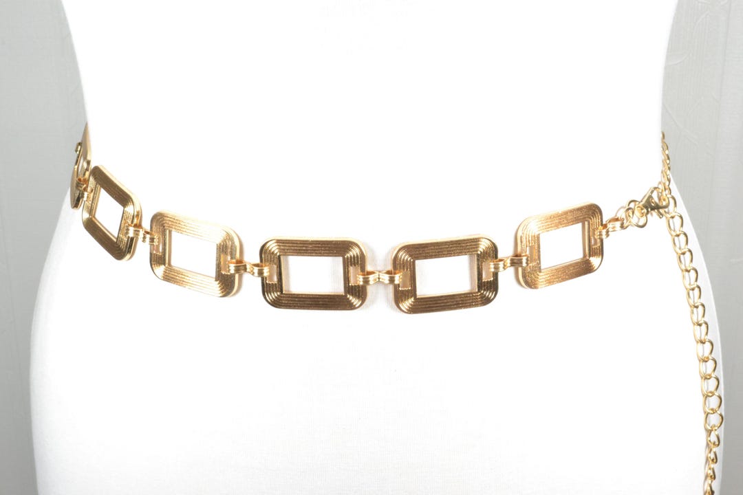 Vintage 70s Gold Chain Link Belt: Geometric Boho Waist Jewelry - Etsy