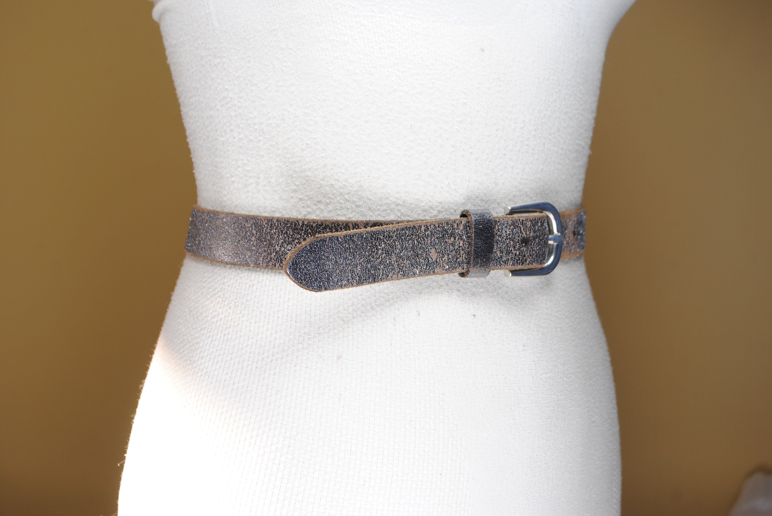 Blue Glitter Belt Skinny Shiny Belt Women Trouser Belt - Etsy