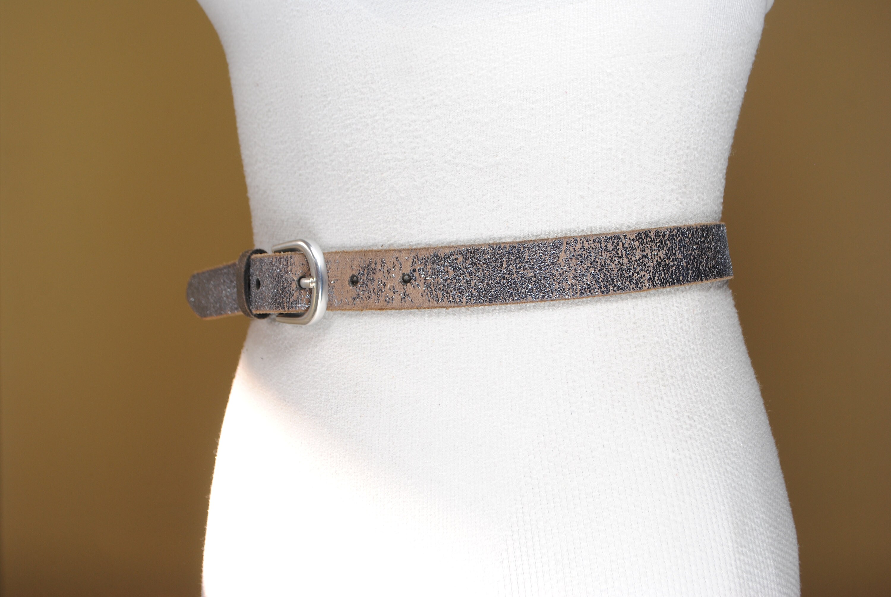 Blue Glitter Belt Skinny Shiny Belt Women Trouser Belt - Etsy