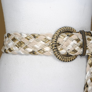 Wide Gold Belt Metallic Braided Belt Totally Adjustable No - Etsy