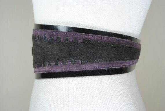 Diesel Dirndl Belt, Black purple wide dirndl belt for… - Gem