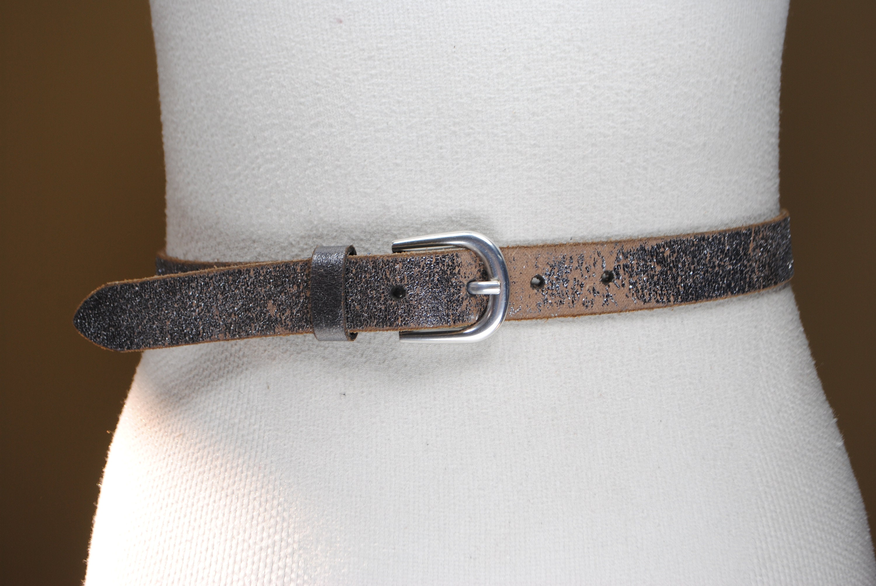 Blue Glitter Belt Skinny Shiny Belt Women Trouser Belt - Etsy