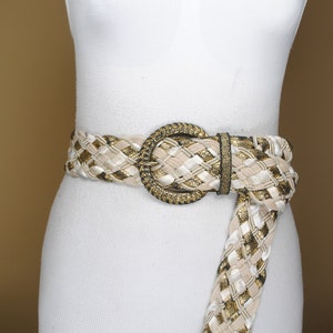 Wide Gold Belt Metallic Braided Belt Totally Adjustable No | Etsy
