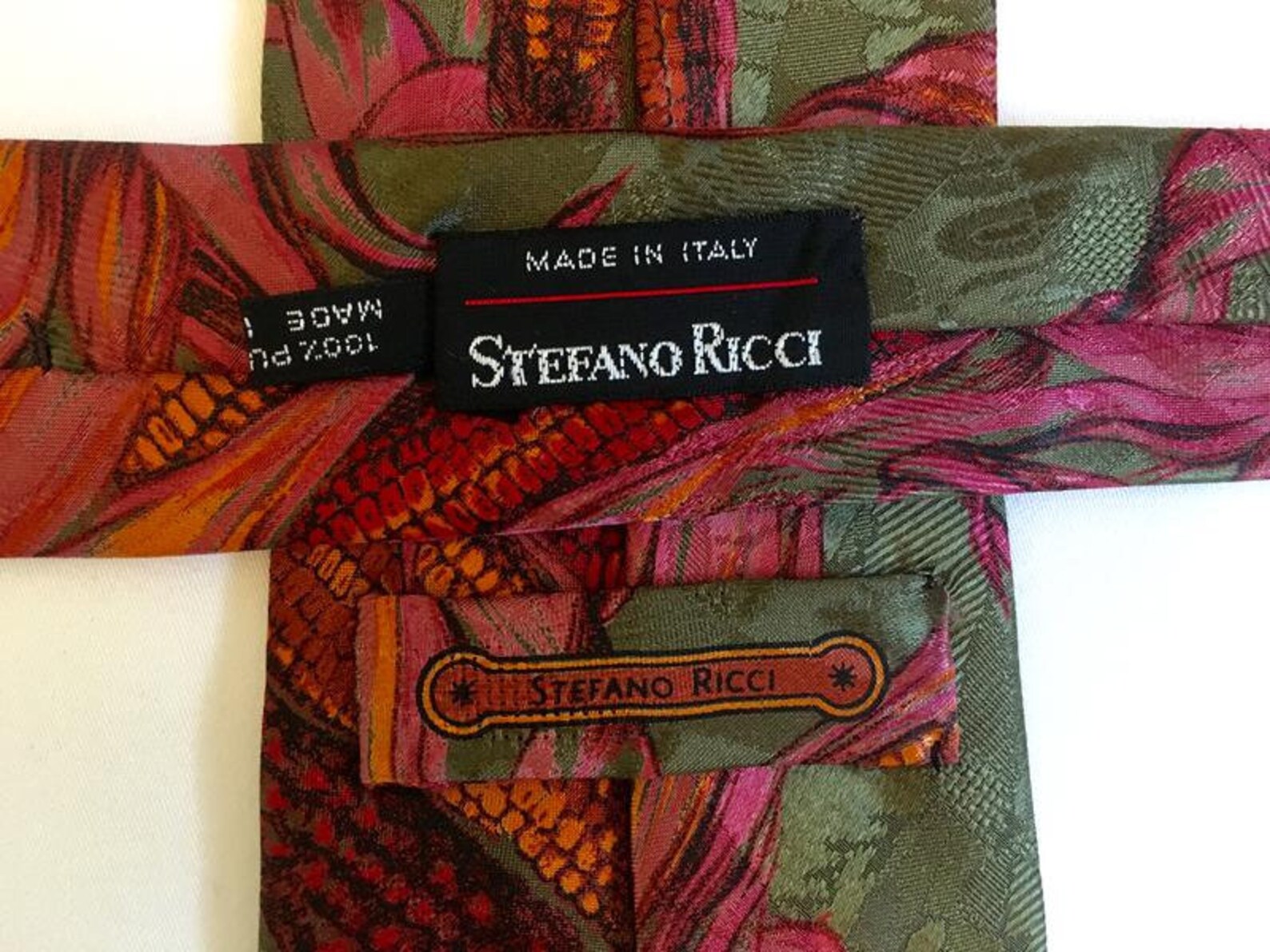 Vinntage Silk Red Tie Corn Print Necktie for Men | Etsy