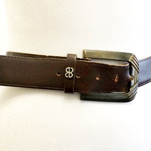 1970s Brown Leather Belt for Women With Brass Buckle - Etsy