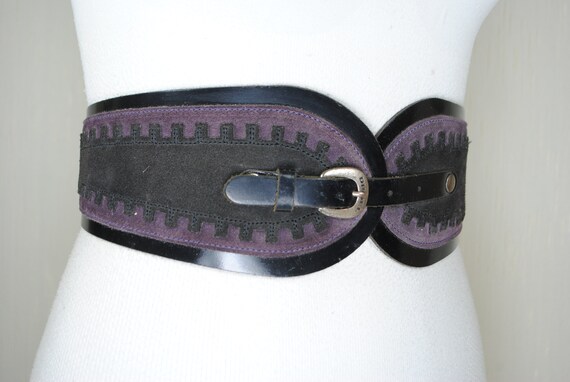Diesel Dirndl Belt, Black purple wide dirndl belt for… - Gem