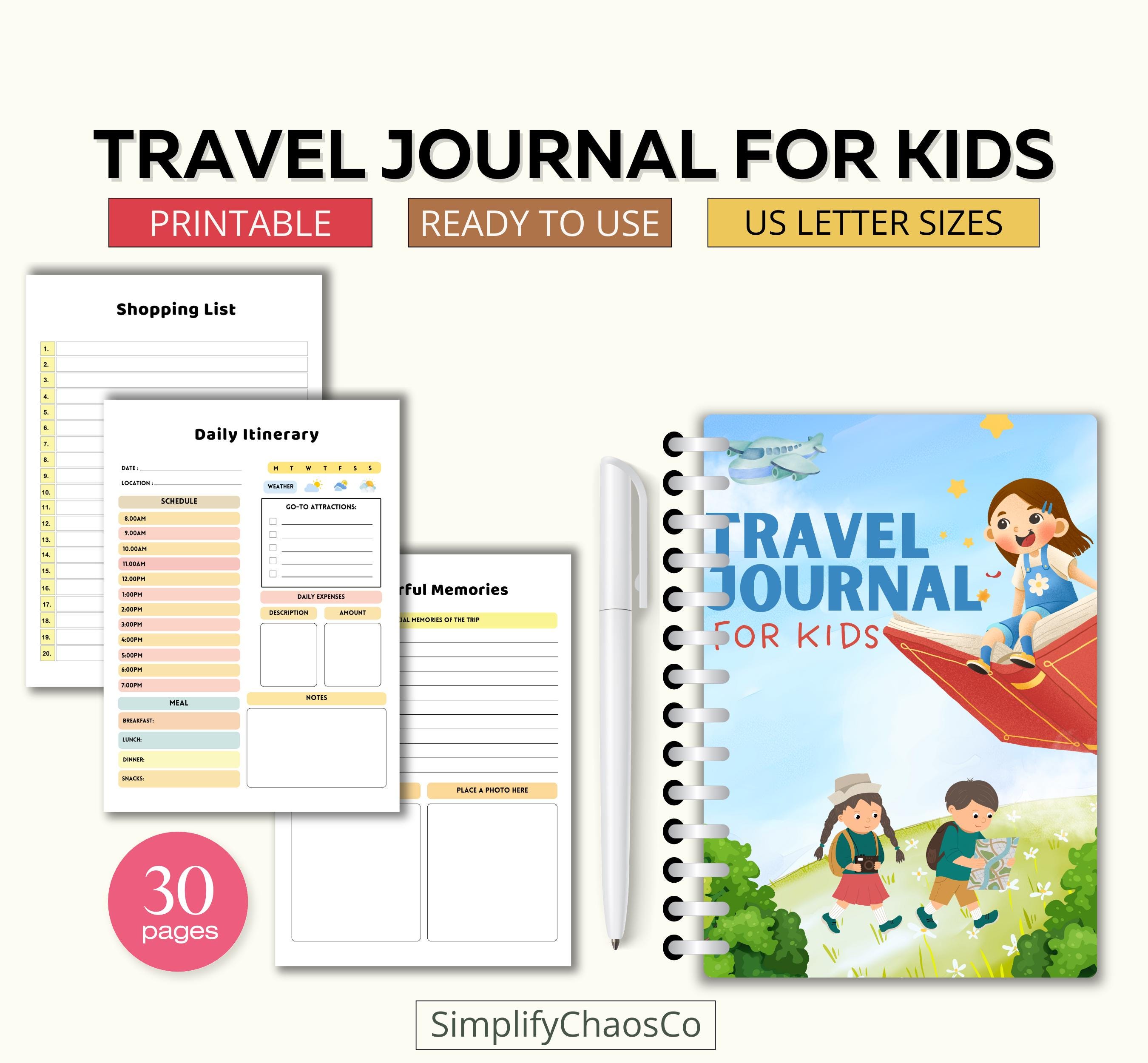 Printable Kids Travel Journal, Travel Journal Printable, Vacation ...