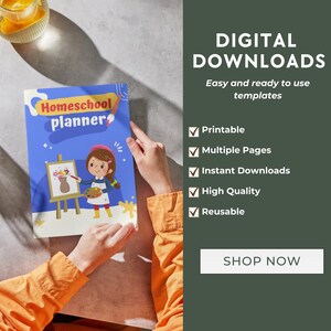 Printable Kids Homeschool Planner, Homework Tracker Bundle, School ...