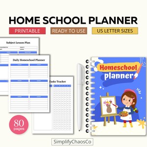 Printable Kids Homeschool Planner, Homework Tracker Bundle, School ...