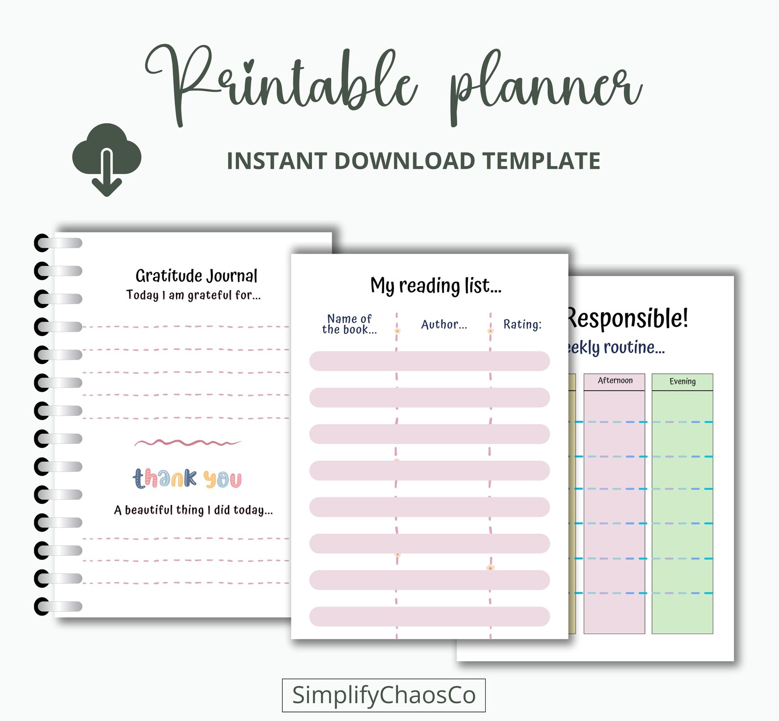 Printable Kids Personal Journal, Printable Kids Daily Journal, DIY ...
