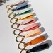 Colorful Leather Key Fob Strap With Engraving Gold Keyring loop - Etsy