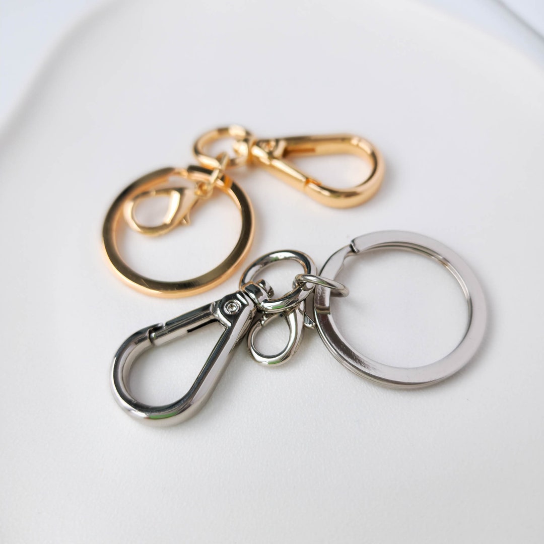 1 Alloy Keyring Attachment for Key Organizer and Keychain Wallet • Gold ...
